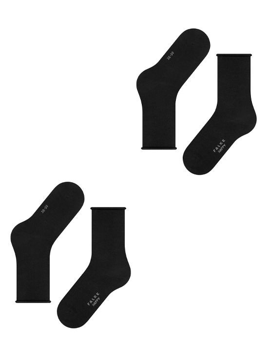 Falke Happy - 2pk Sokk, Sort – Marinka.no